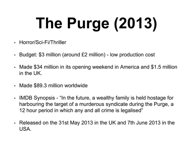 The Purge - Marketing Case Study | PPTX