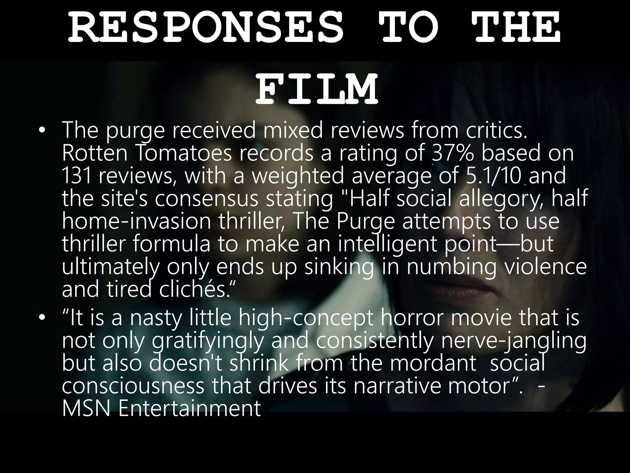 THE PURGE - CASE STUDY | PPTX