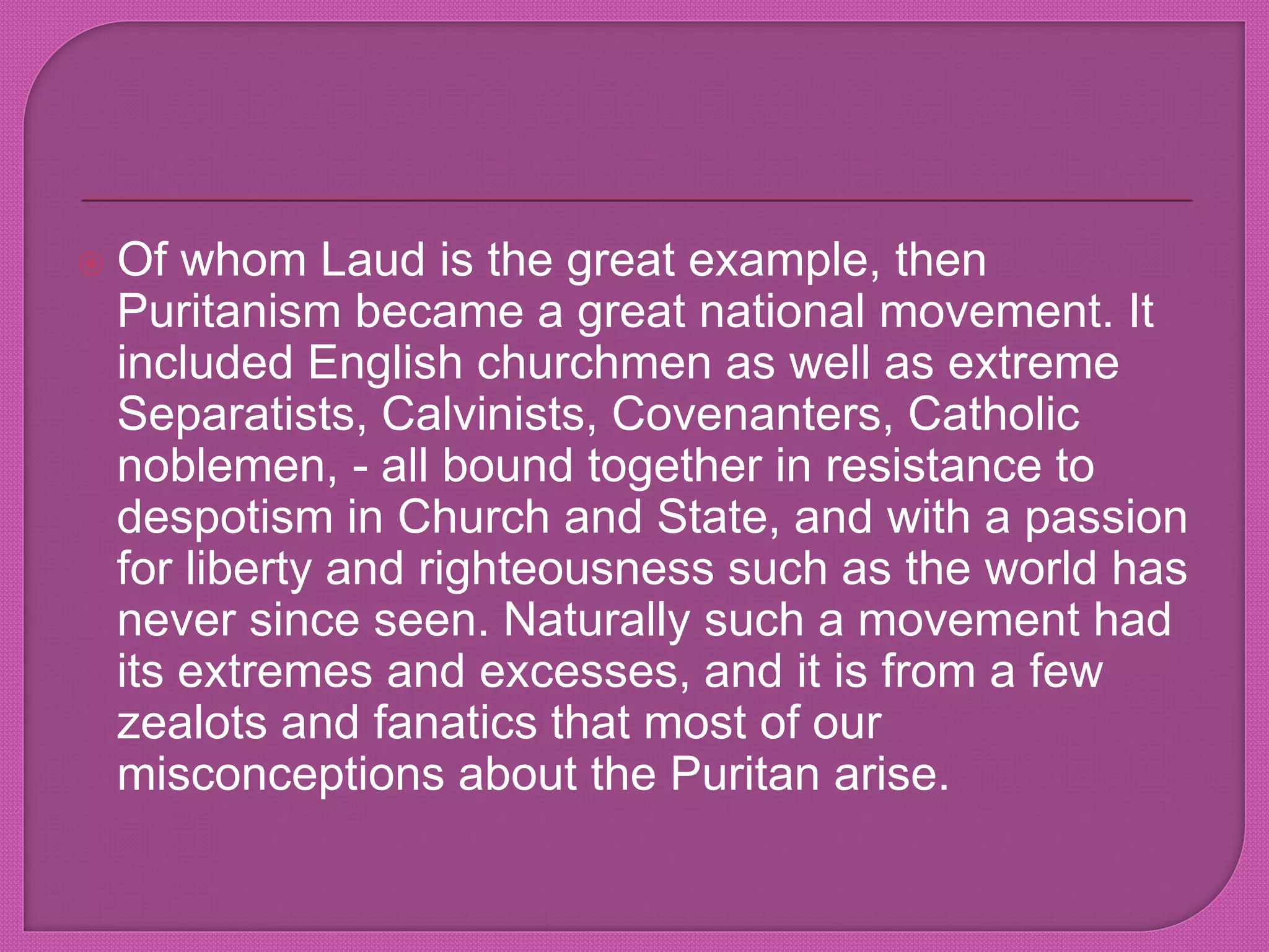 The puritan movement | PPT