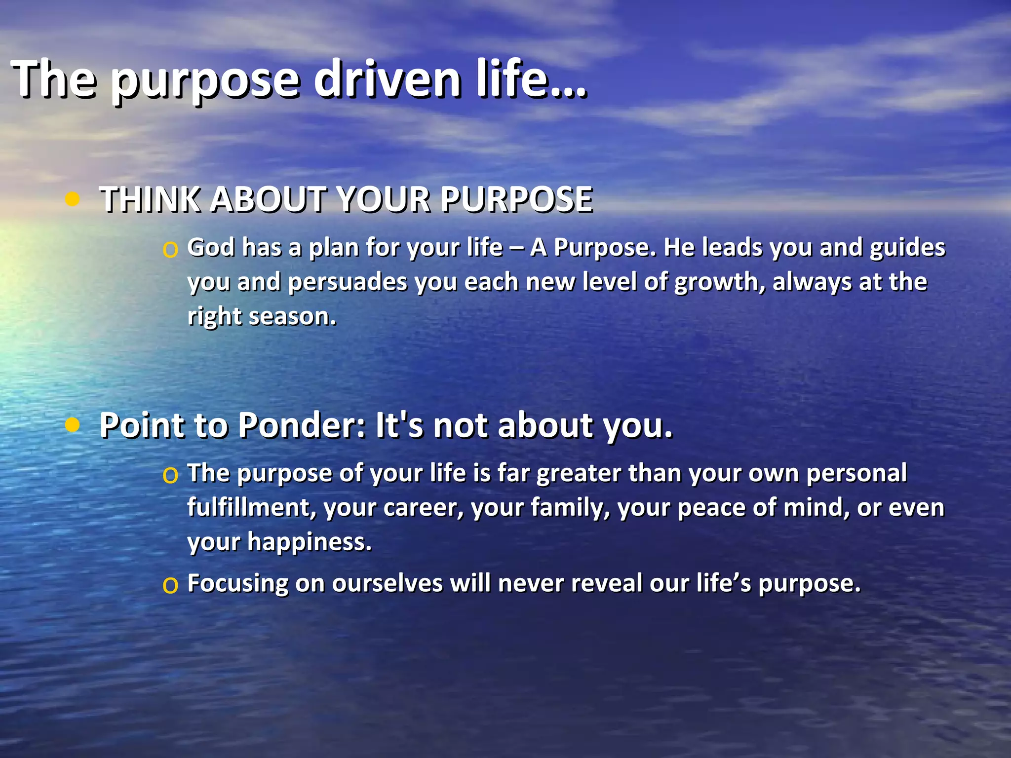 The purpose driven life | PPT