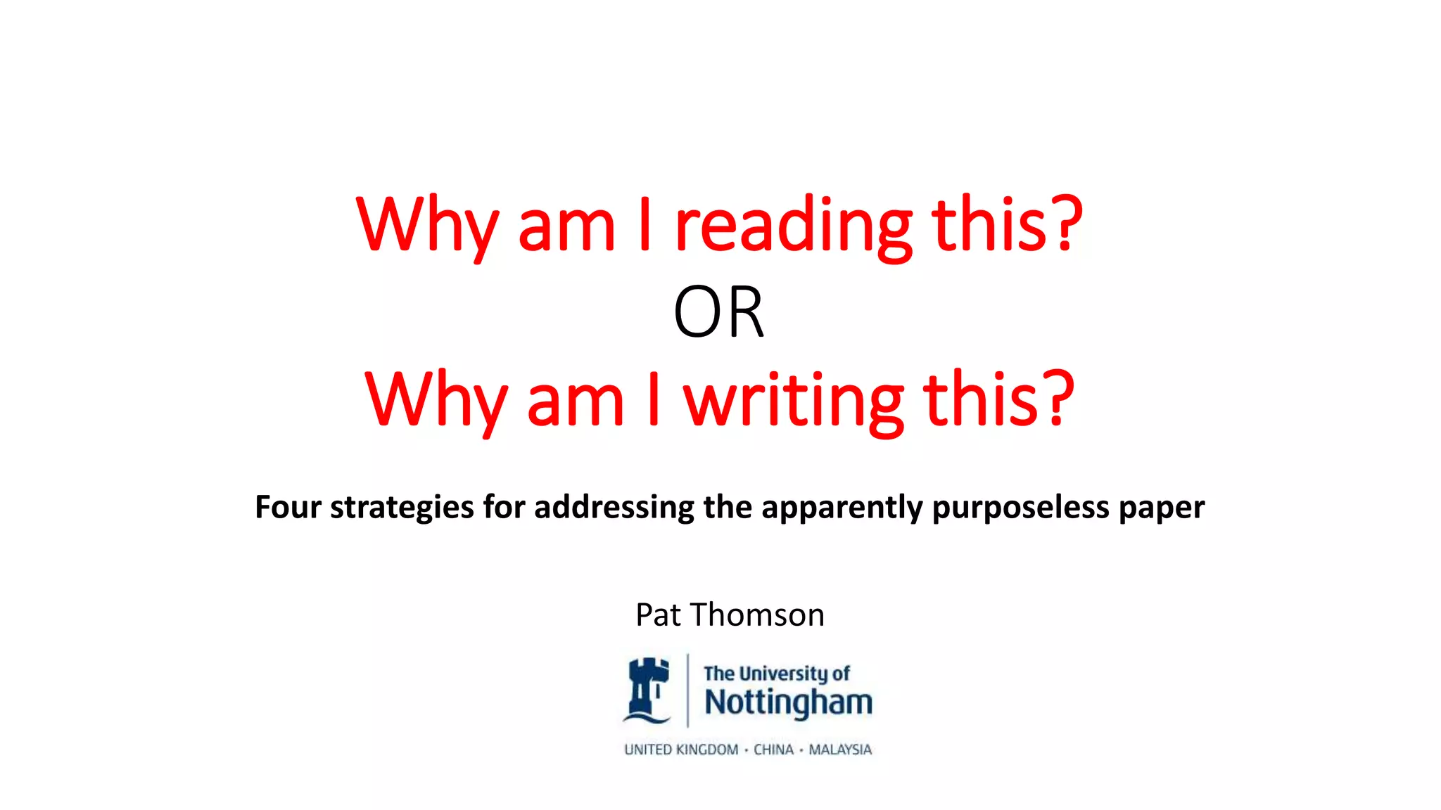 The purposeless paper | PPTX