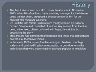 The purpose of a film trailer | PPTX