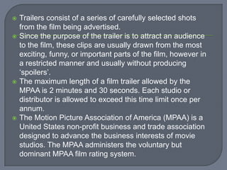 The purpose of a film trailer | PPTX