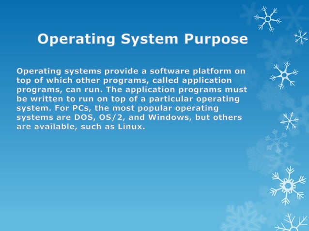 The purpose of operating systems | PPT