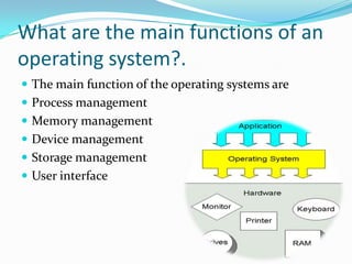 The purpose of operating systems | PPTX