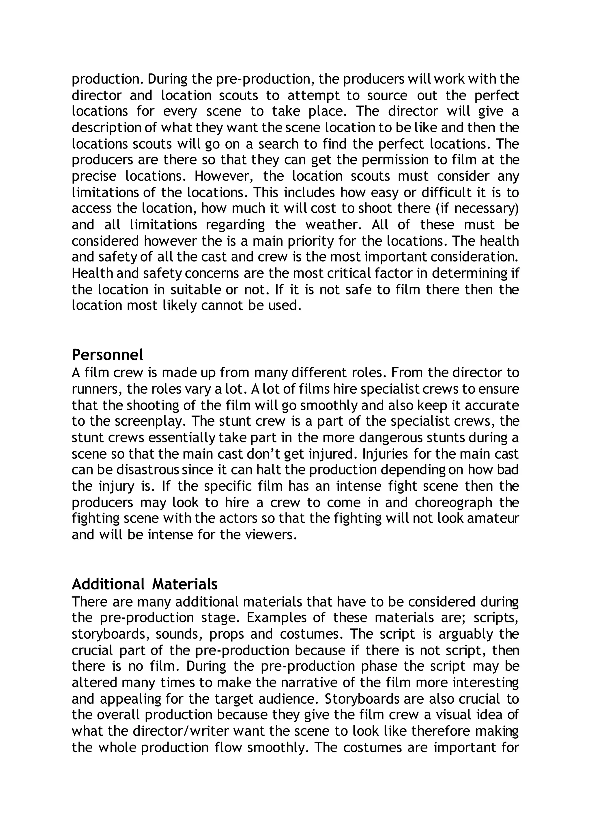 Pre-Production Requirements | DOCX