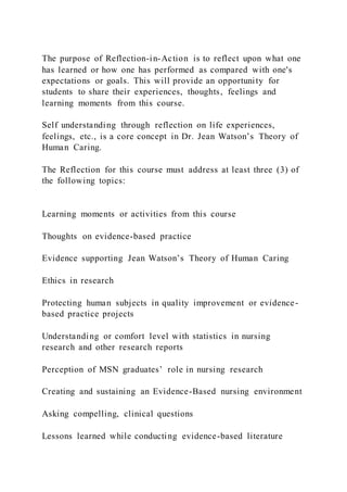 The purpose of Reflection-in-Action is to reflect upon what one has | PDF