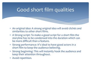 The purpose of short films | PPTX