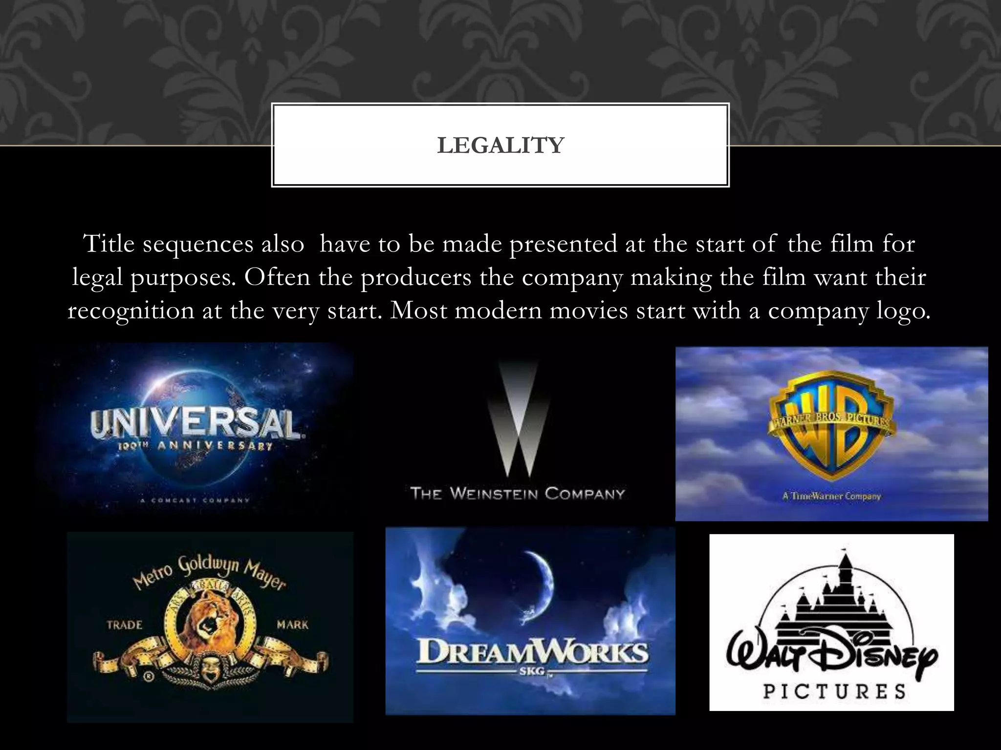 The purpose of the title sequence and film | PPTX