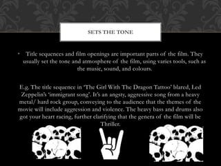 The purpose of the title sequence and film | PPTX