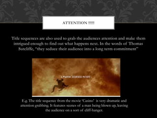 The purpose of the title sequence and film | PPTX