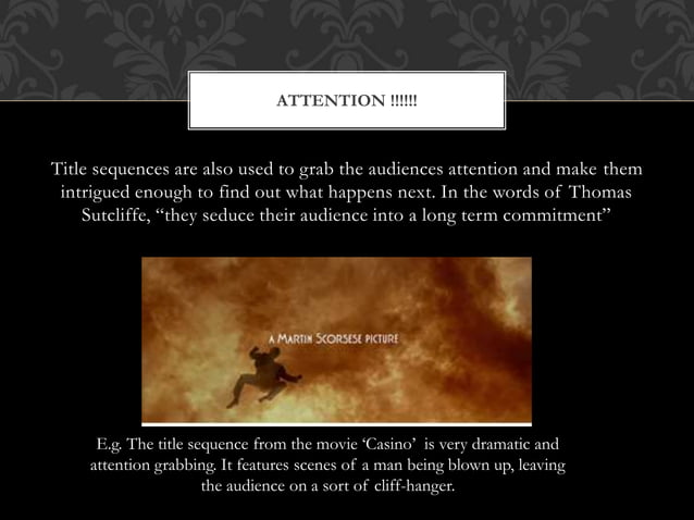 The purpose of the title sequence and film | PPTX