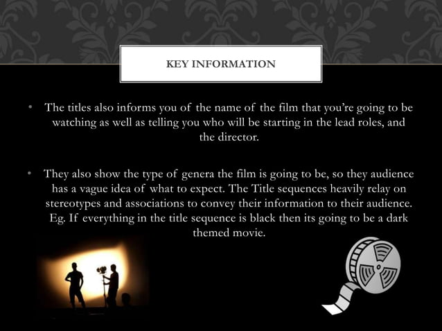The purpose of the title sequence and film | PPTX
