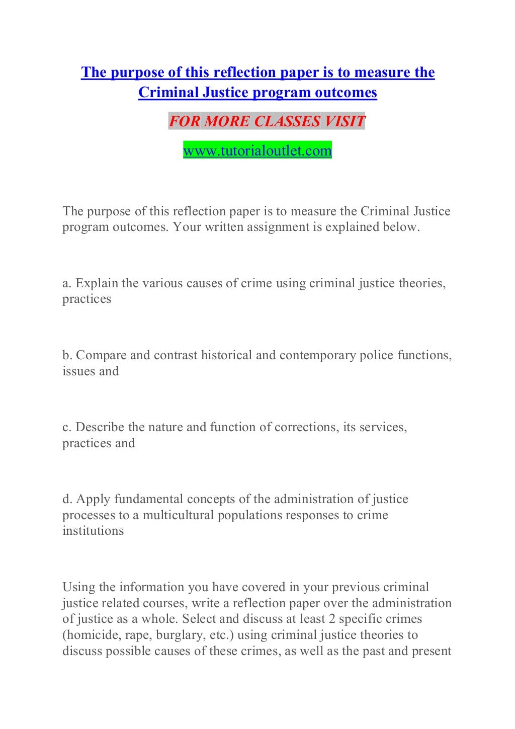 The Purpose Of This Reflection Paper Is To Measure The Criminal Justi the-purpose-of-this-reflection-paper-is-to-measure-the-criminal-justi