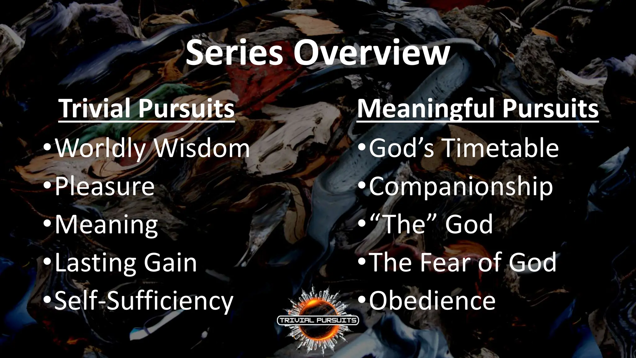 The Pursuit of Worldly Wisdom - Sermon Slides | PPTX