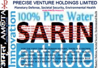 The PVHL Amrta 100% Pure Water (USEPA Medical Grade) 400 ppm O2, 700 ...