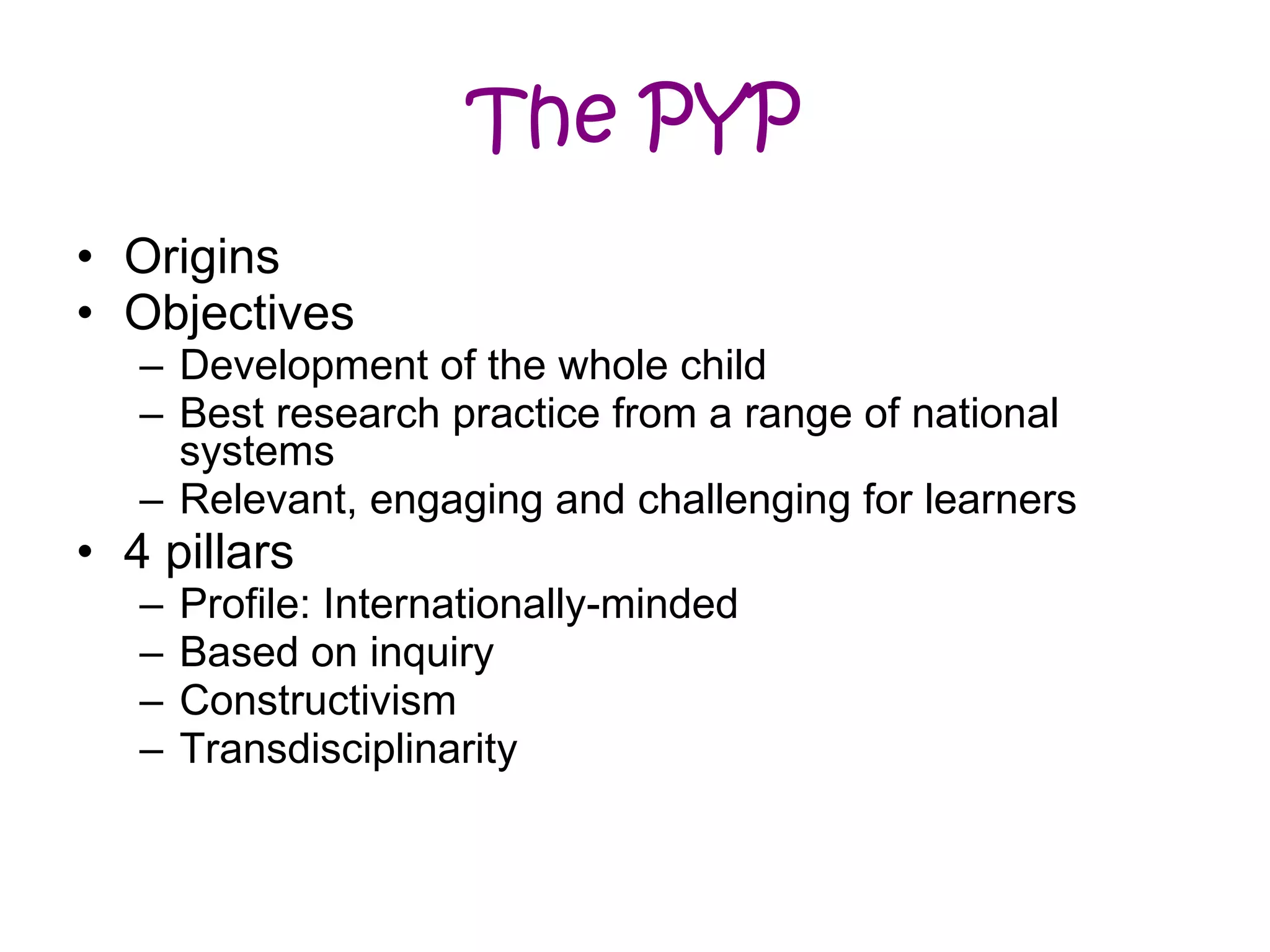 PYP overview for parents | PPT