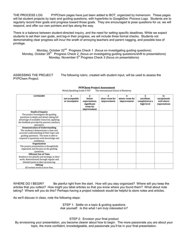 The pyp chem inquiry project | PDF