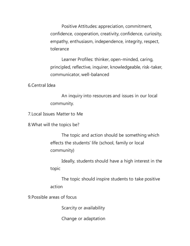 The pyp exhibition parent presentation | DOCX