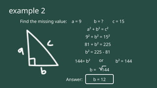 how to solve the missing sides using pythagorean theorem.pptx