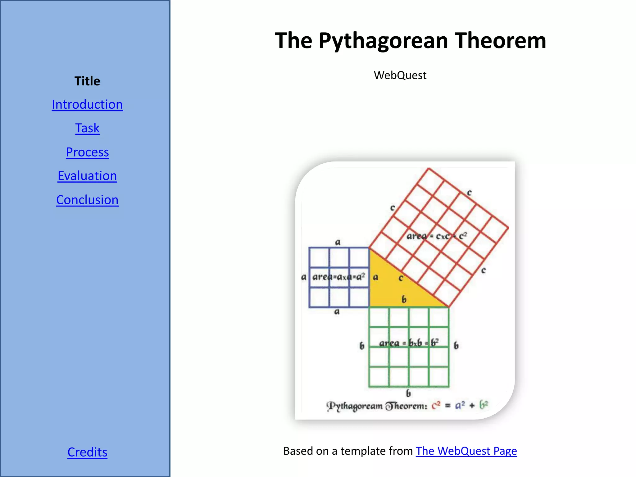The pythagorean theorem webquest mathconn | PPTX