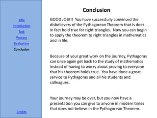 The pythagorean theorem webquest mathconn | PPTX