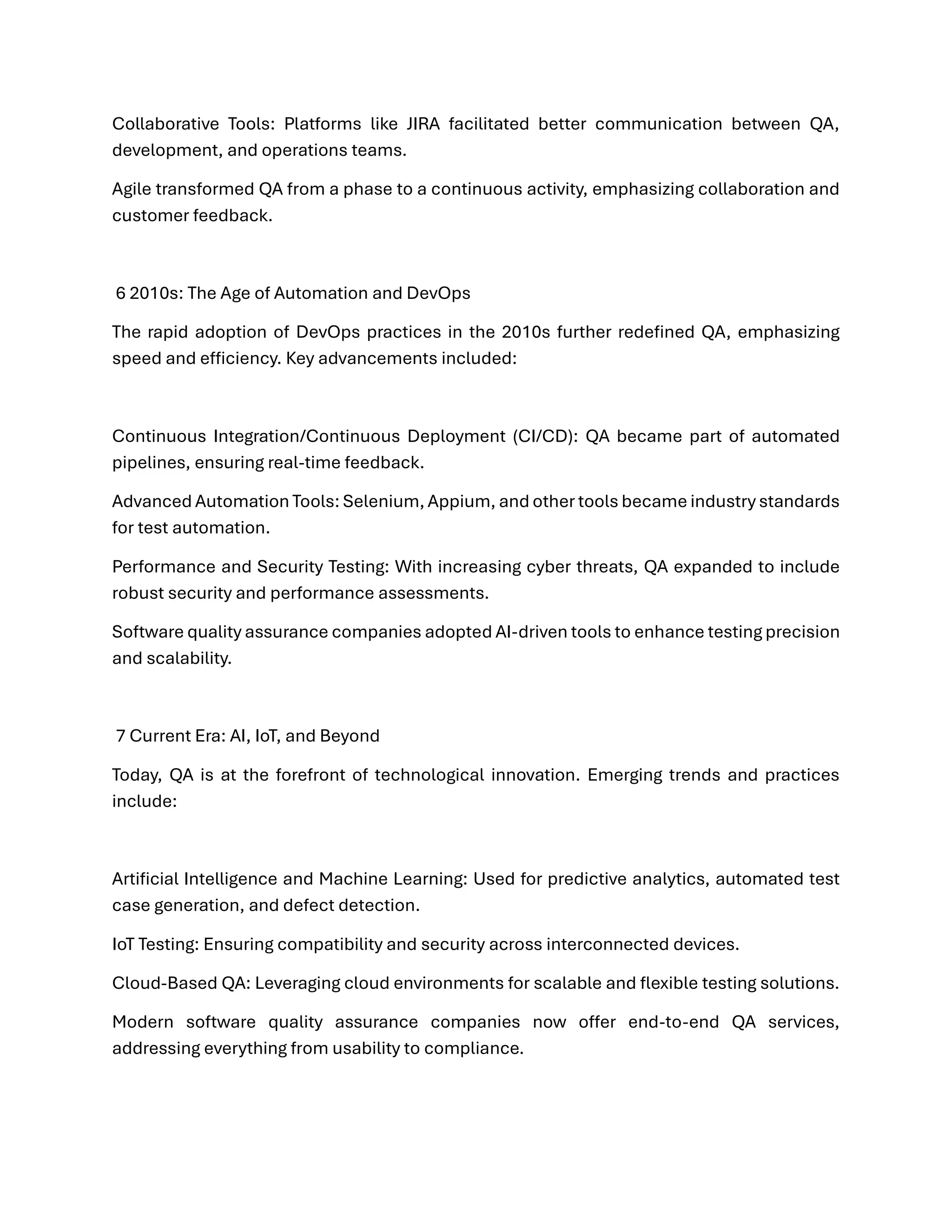 The QA Timeline - Key Milestones in the Evolution of Quality Assurance ...
