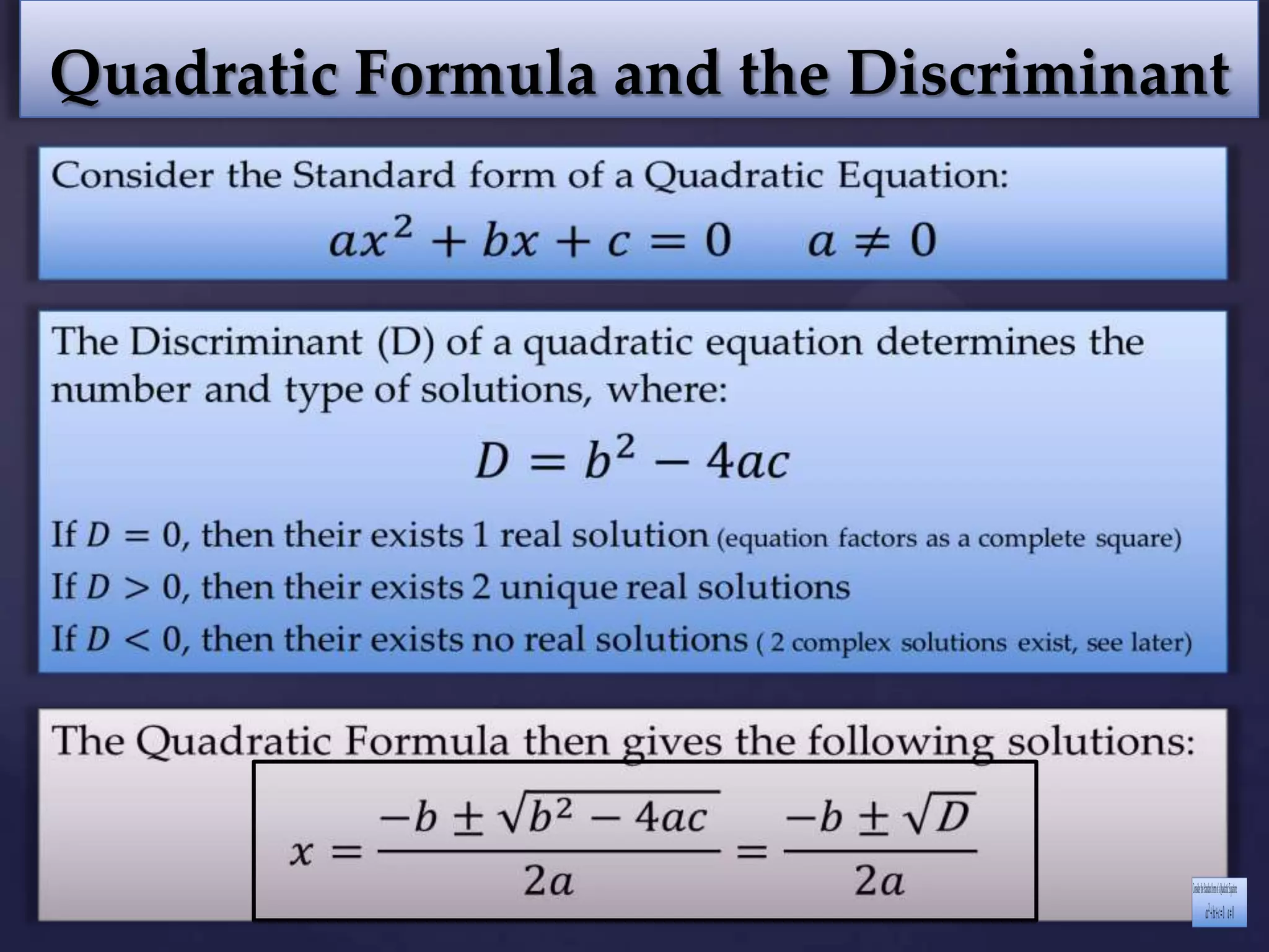 The Quadratic Formula | PPTX | Physics | Science