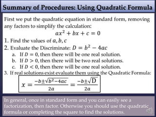 The Quadratic Formula | PPTX | Physics | Science