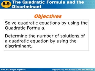 The Quadratic Formula and the Discriminant (1).ppt