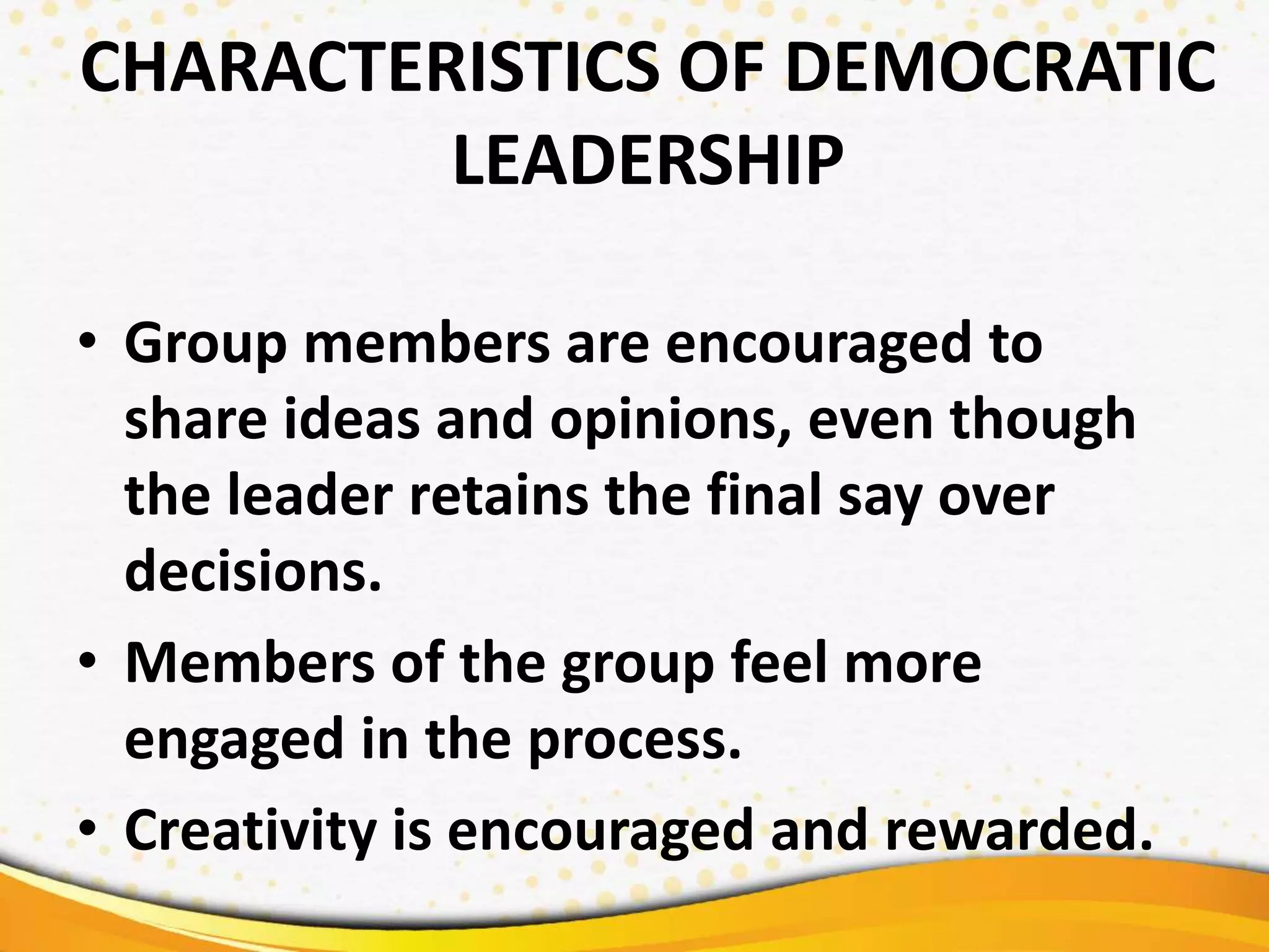 The qualities of a democratic leader | PPTX