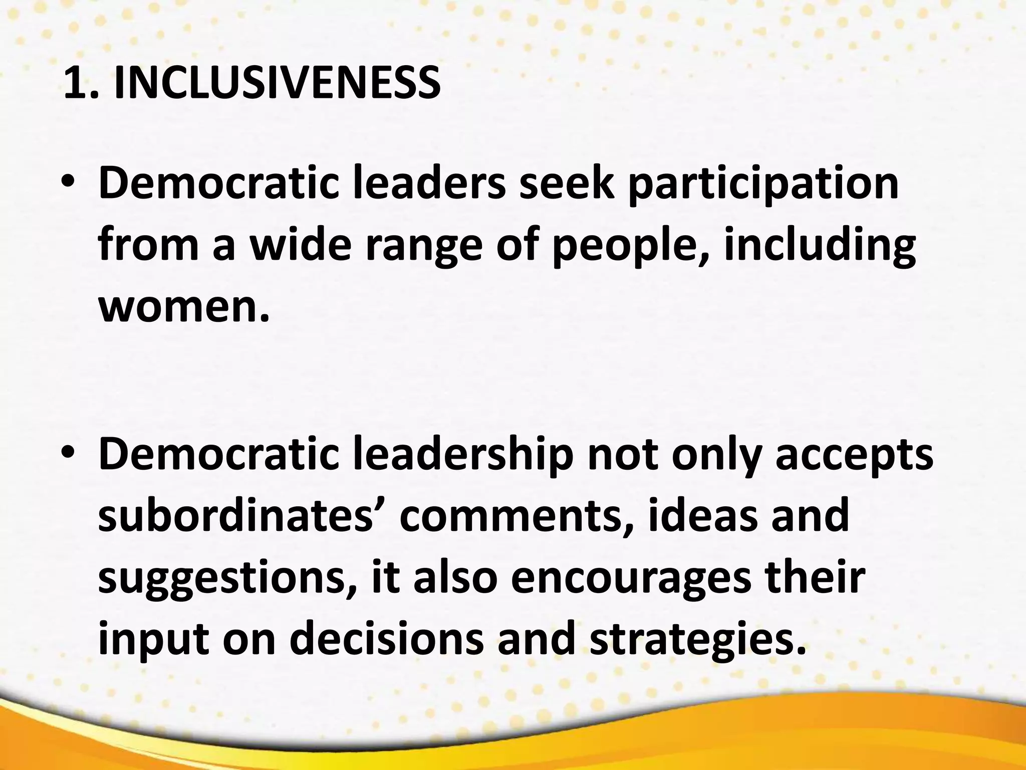 The qualities of a democratic leader | PPTX