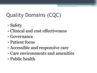 The quality agenda in the nhs | PPTX