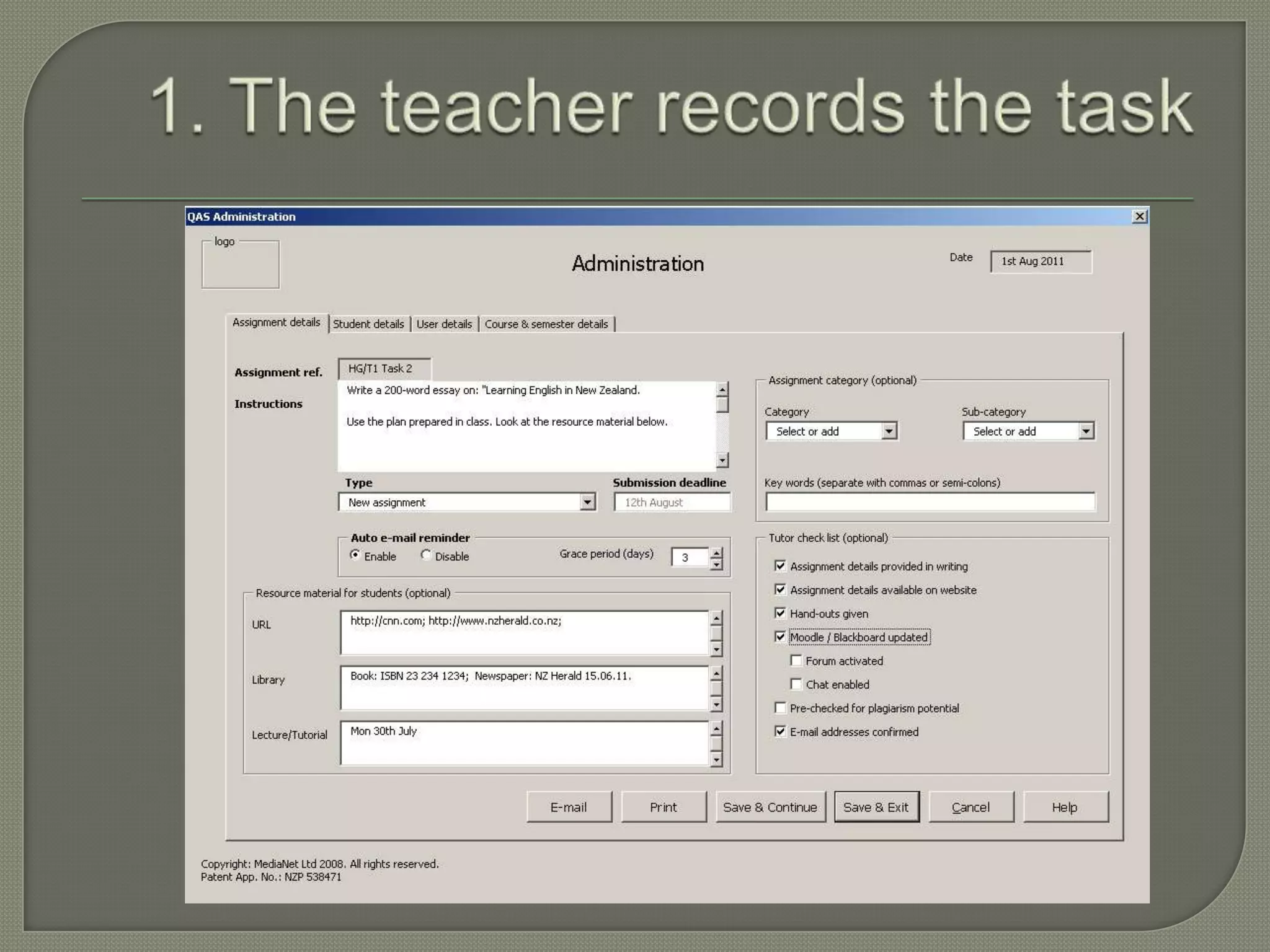 The Quality Assessment System (QAS) | PPT