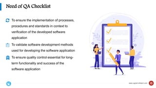 The quality assurance checklist for progressive testing | PPTX