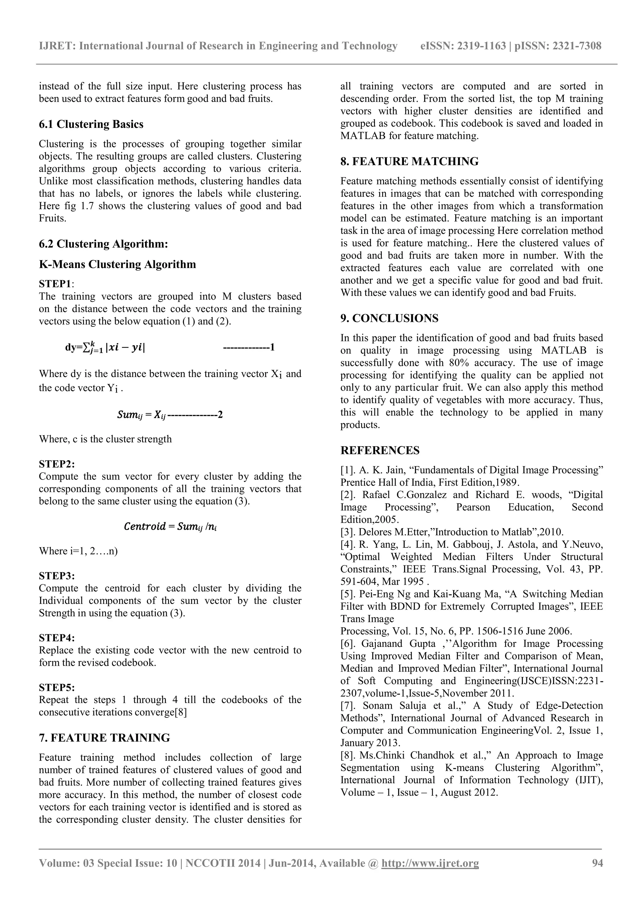 The Quality Identification Of Fruits In Image Processing Using Matlab Pdf Photo Editing