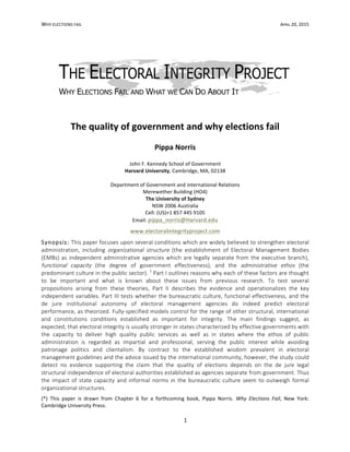 The quality of government and why elections fail ( pdf drive ) | PDF