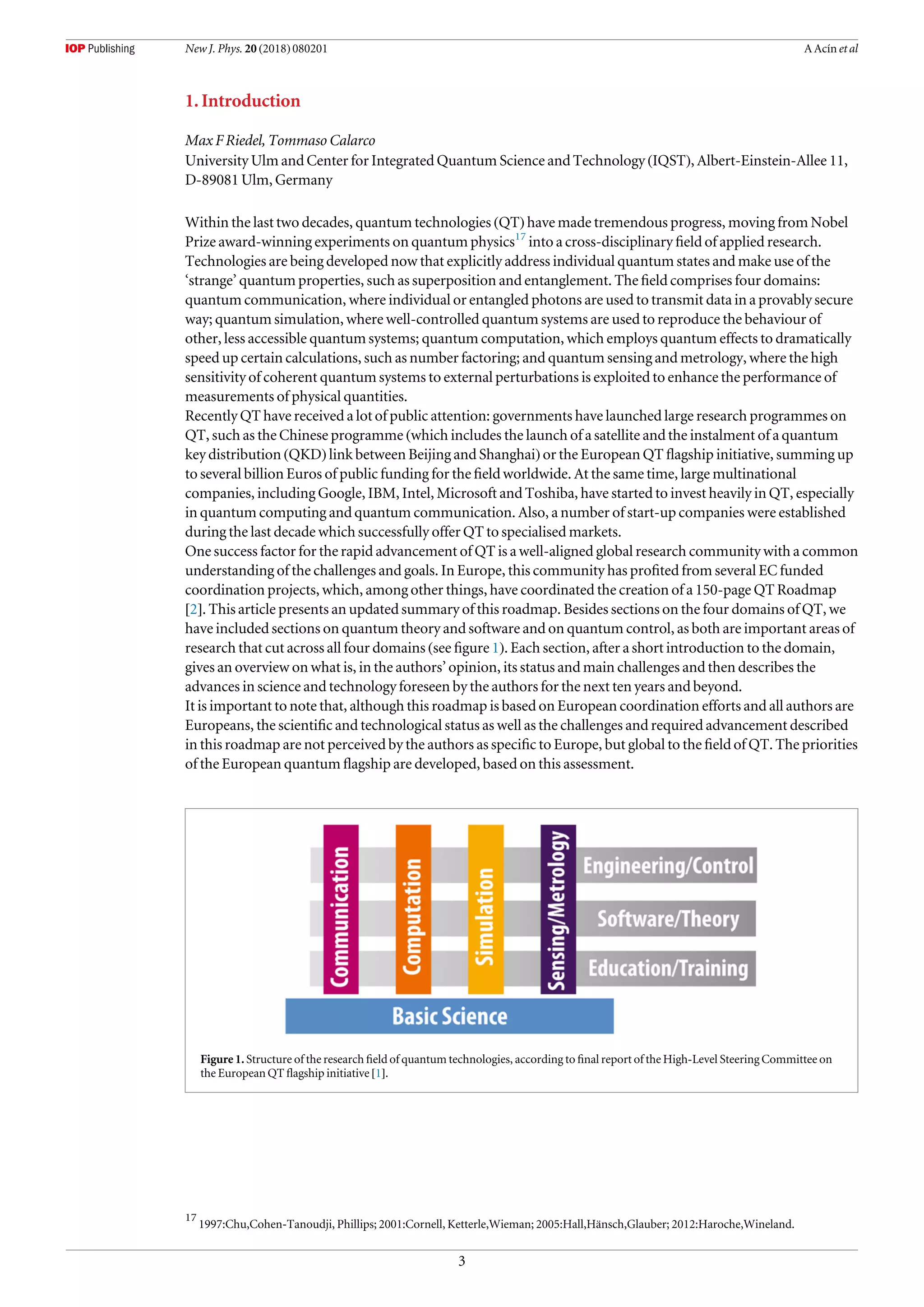 The quantum technologies roadmap | PDF | Physics | Science