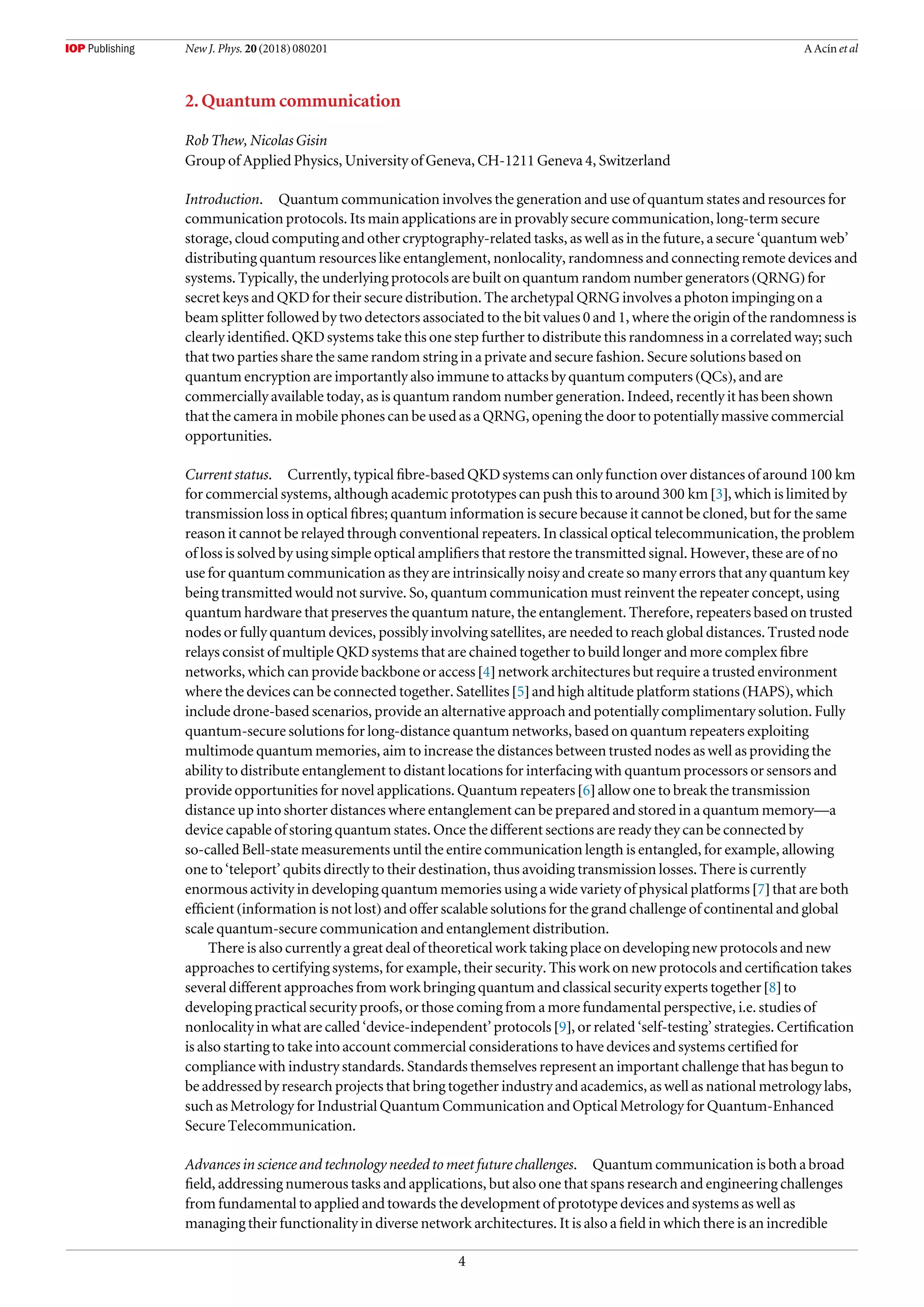 The quantum technologies roadmap | PDF | Physics | Science