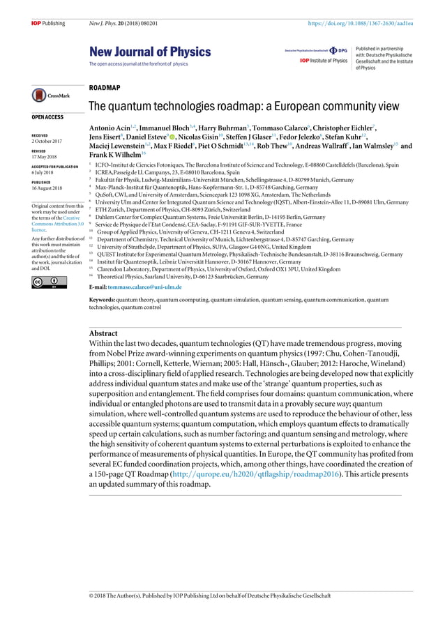 The quantum technologies roadmap | PDF