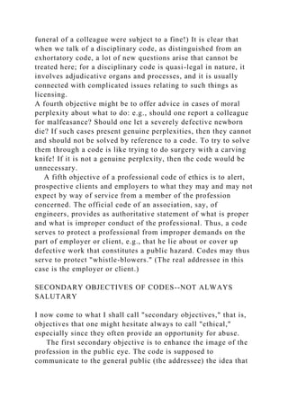 THE QUEST FOR A CODE OF PROFESSIONAL ETHICS AN INTELLECTUAL AND M.docx