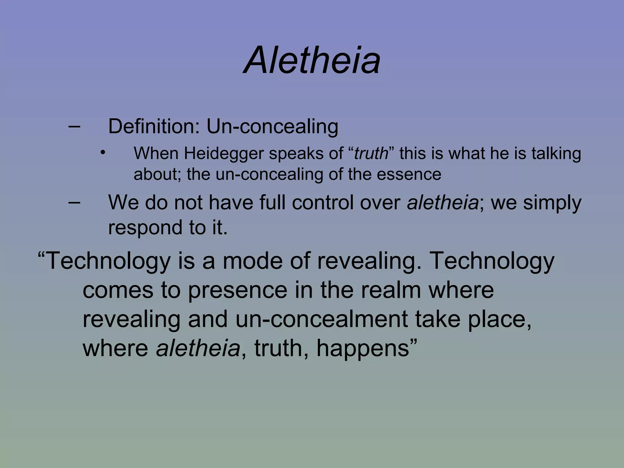 The Question Concerning Technology | PPT