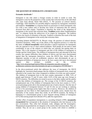 The question of immigrants and refugees | PDF