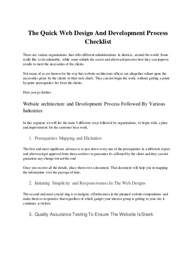 The quick web design and development process checklist