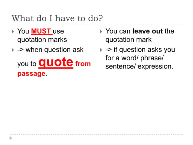 The quotation question classslides | PPT