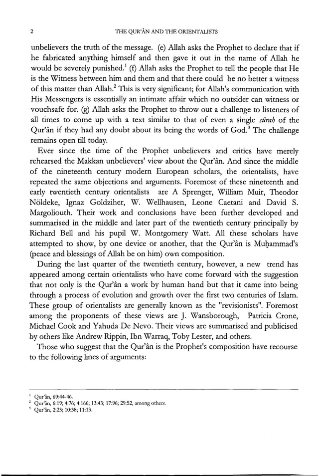 The Quran and the Orientalists by Muhammad Mohar Ali (Ex-professor, University of Madinah ...