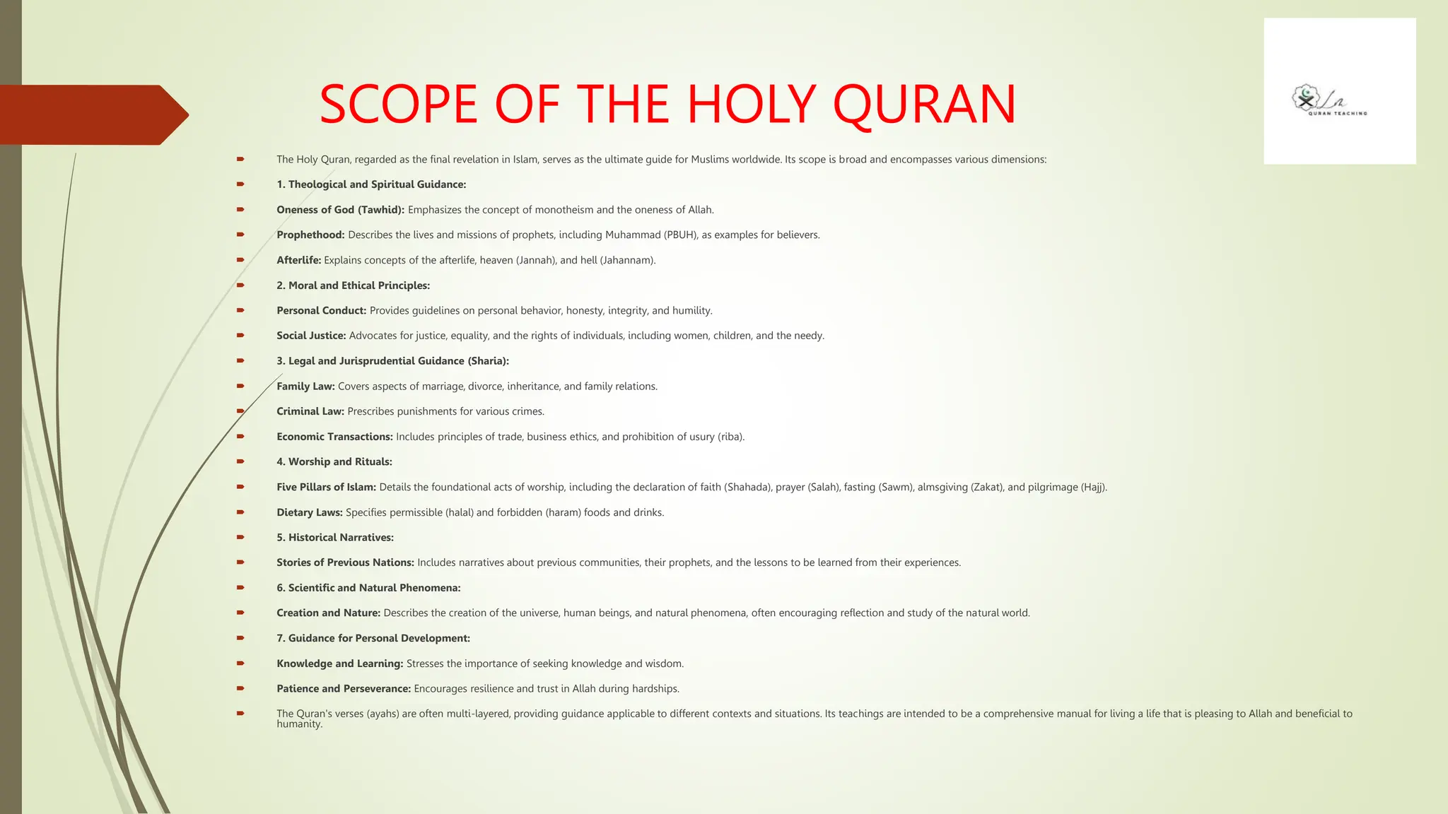 All About Basic Quran Teachings Slidepptx | PPTX