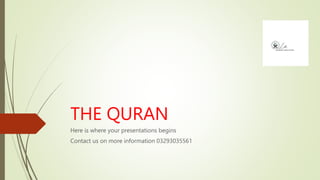 All About Basic Quran Teachings Slidepptx | PPTX