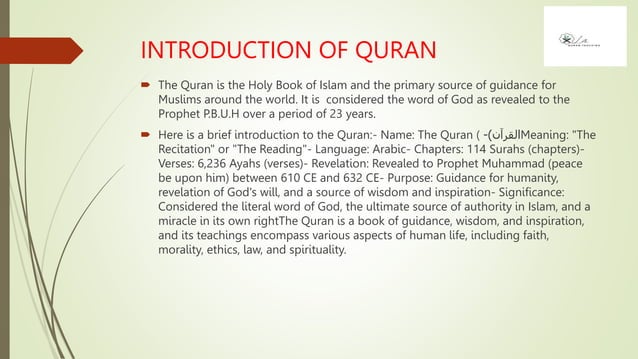 All About Basic Quran Teachings Slidepptx | PPTX