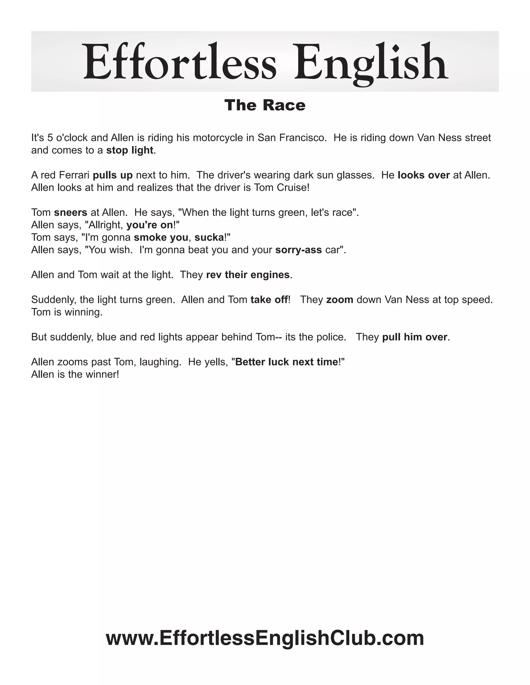 The race lesson | PDF